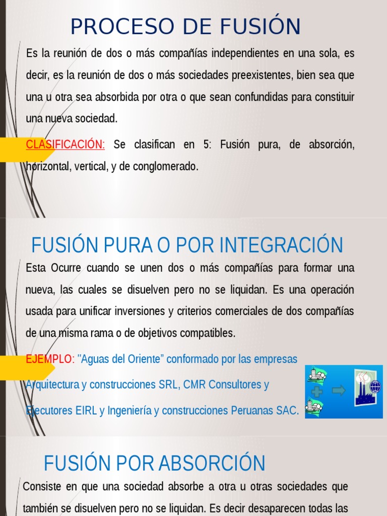 Trabajo Proceso de Fusión | PDF | Conglomerado (Empresa) | Fusiones y ...