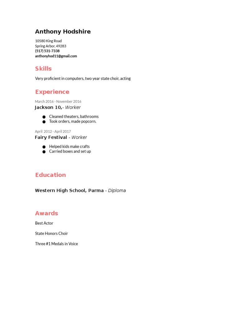 Anthony Hodshire: Skills | PDF | Language Arts & Discipline | Art