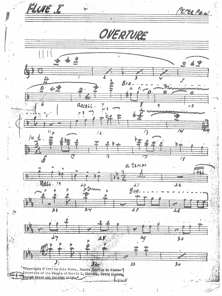 Peter Pan Musical Band Part - Flute I | PDF