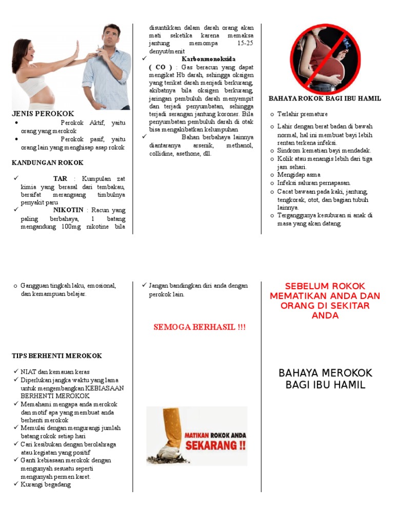 Leaflet Rokok Bagi Ibu Hamil | PDF
