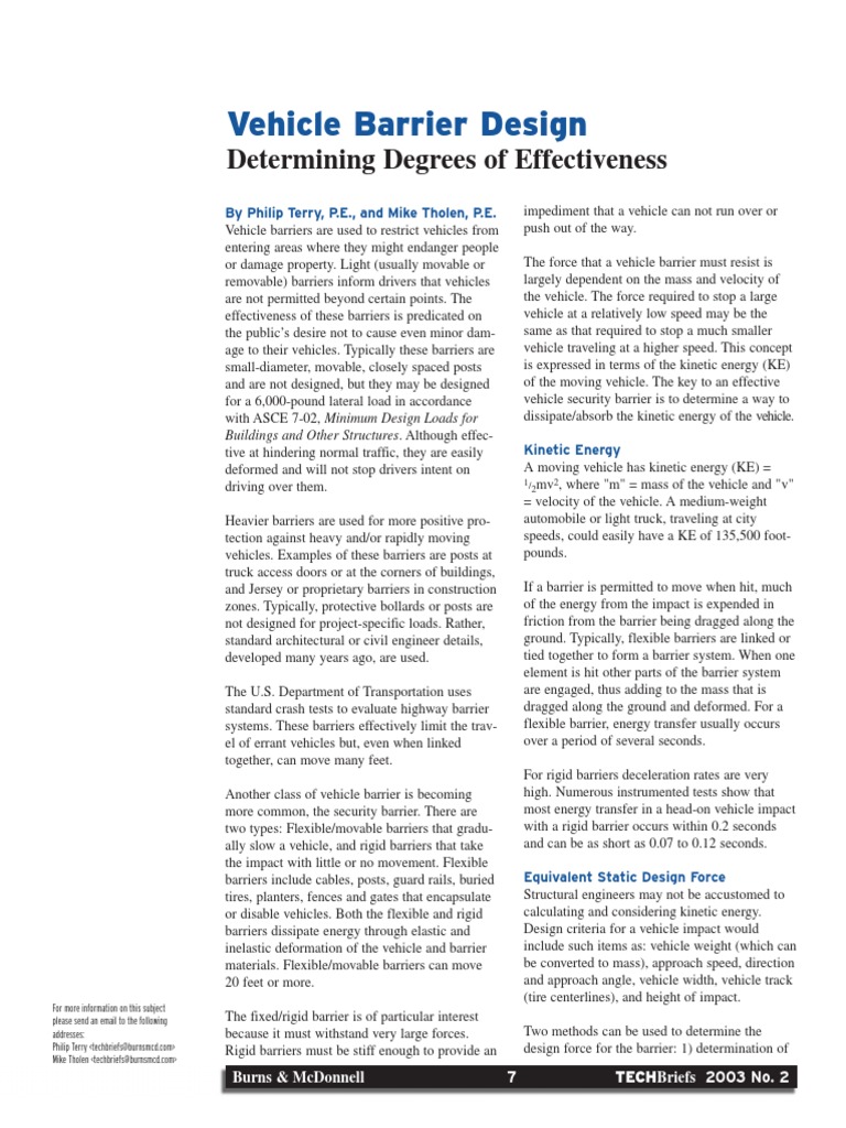 Vehicle Barrier Design | PDF | Vehicles | Mechanical Engineering