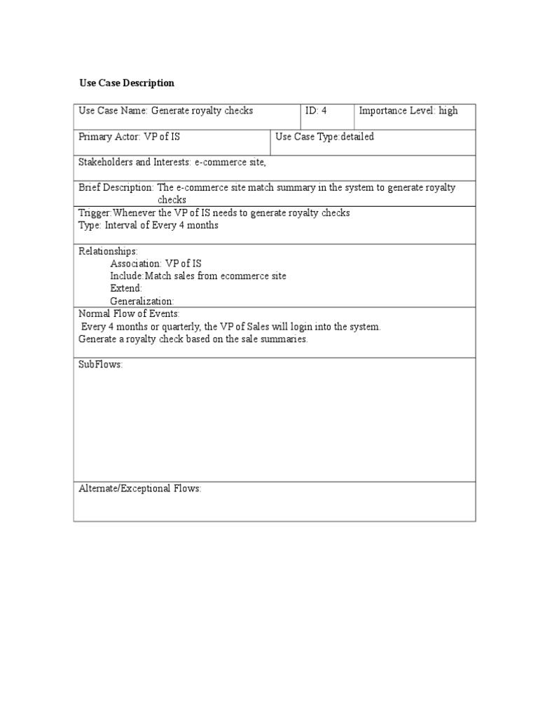 Generate Royalty Checks Use Case | PDF | Career & Growth | Finance ...
