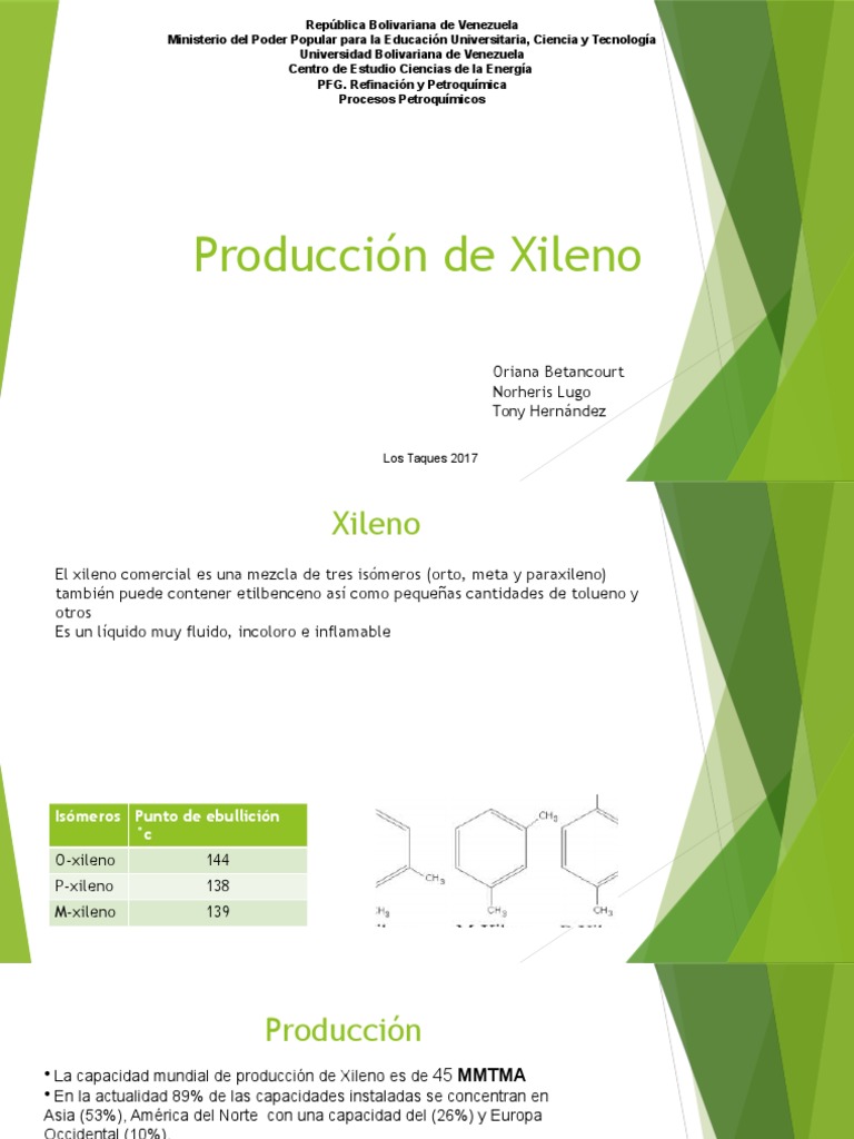 Producción de Xileno | Benceno | Sustancias químicas
