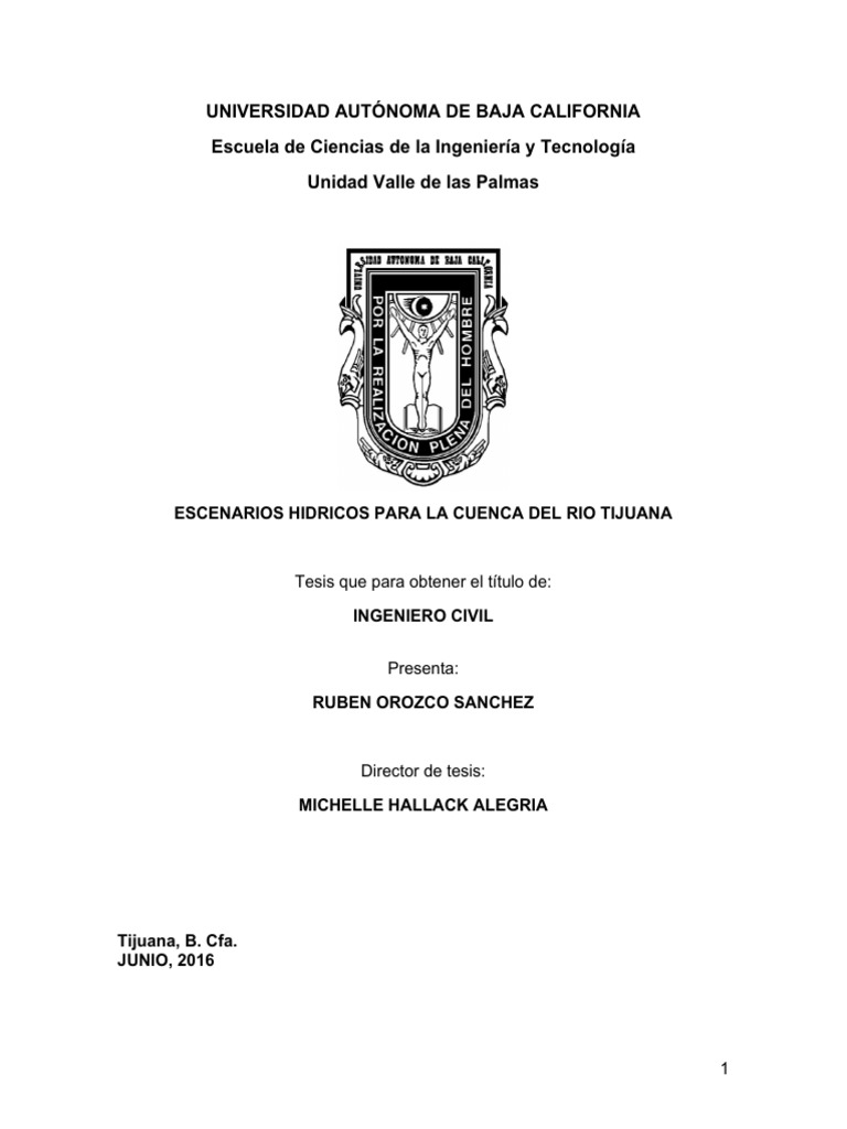 Escenarios Hídricos Cuenca Río Tijuana | PDF | Evapotranspiración ...