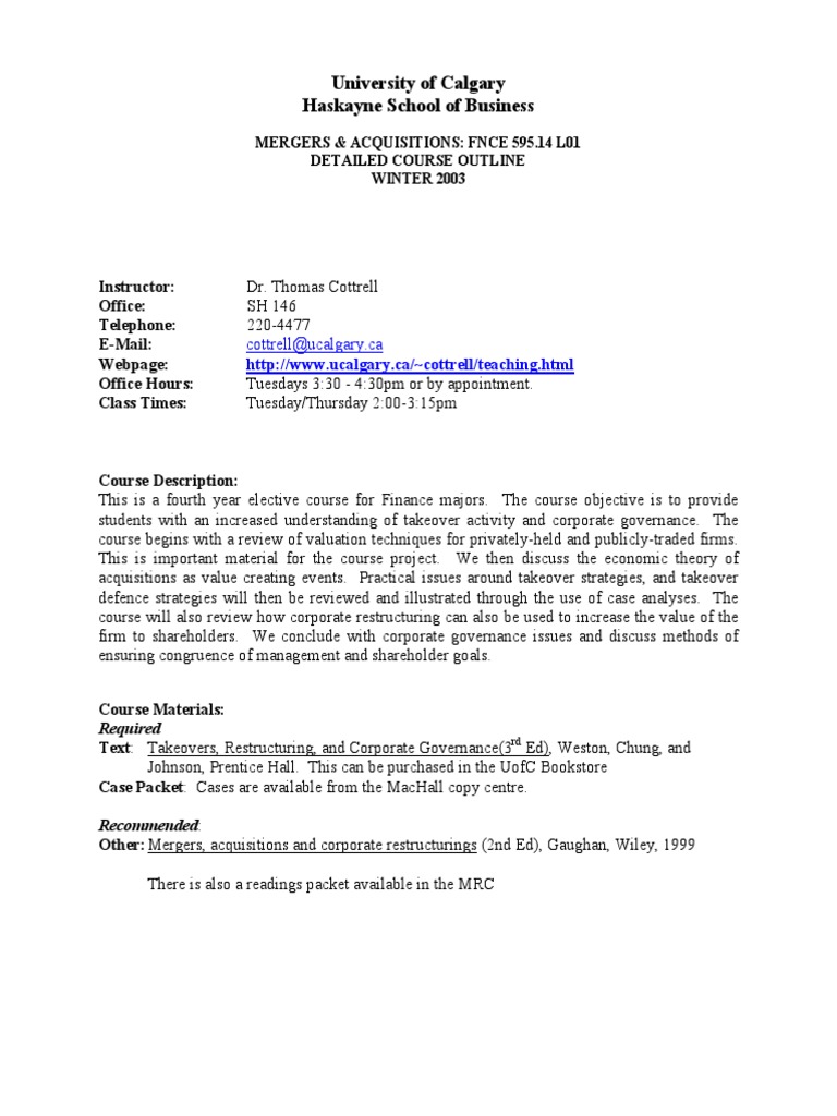 University of Calgary Haskayne School of Business | PDF | Option ...