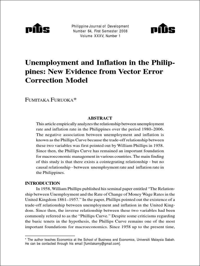 Inflation and Unemployment in Filipino | PDF | Phillips Curve | Inflation
