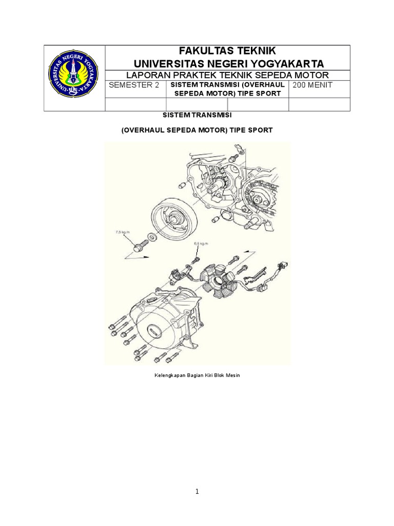Overhaul Transmisi Sepeda Motor Sport | PDF
