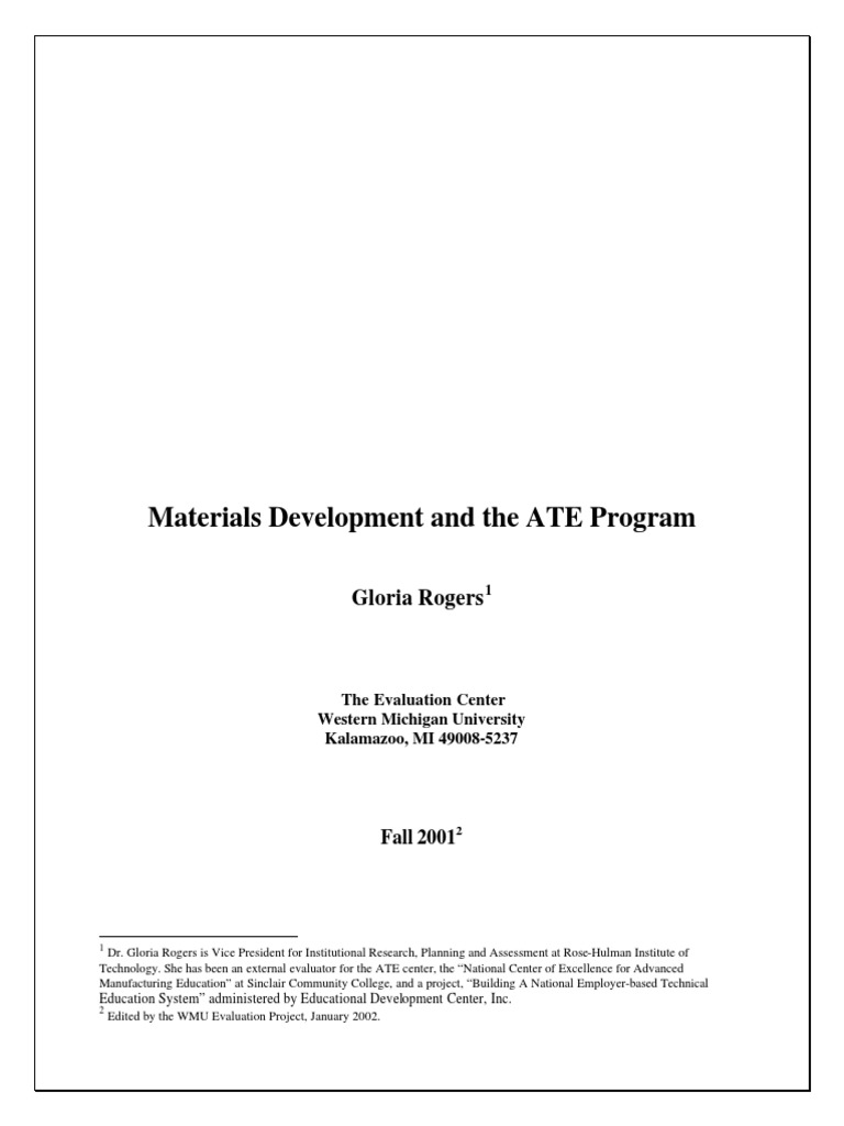 Materials Development and The ATE Program | Download Free PDF ...