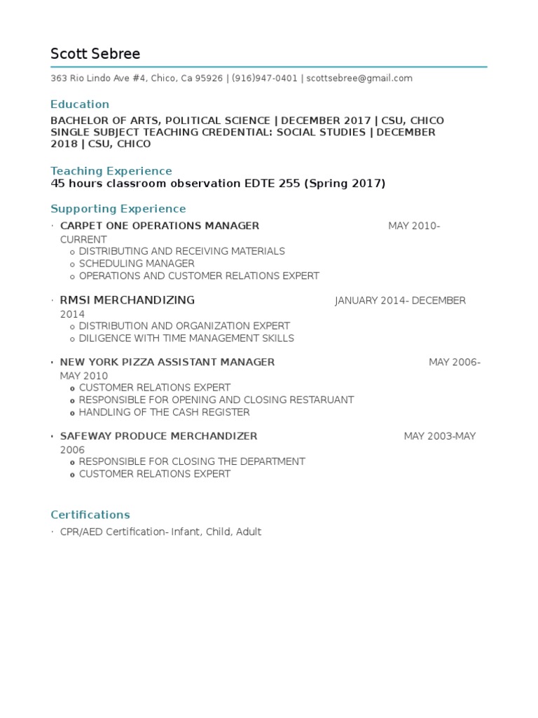 Scott Sebree: Education | PDF