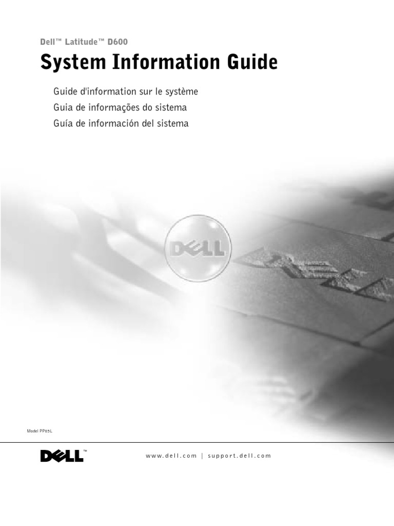 Del D600 System Guide 0n983am0 | PDF
