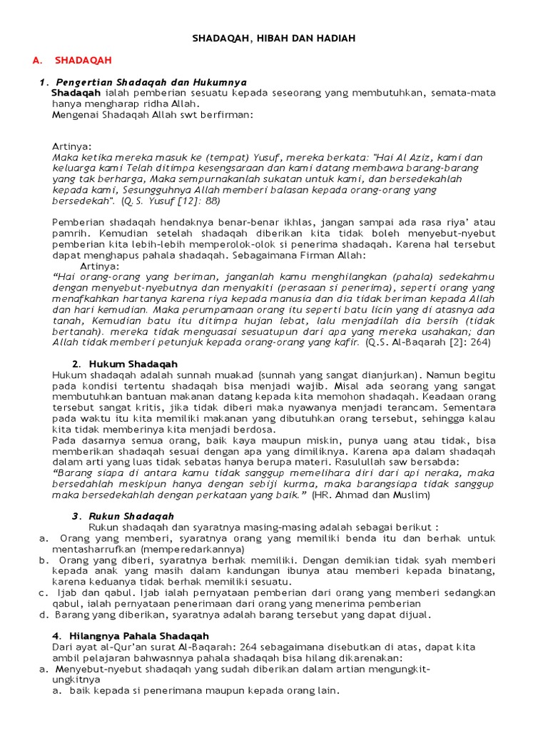 Panduan Shadaqah, Hibah, Hadiah | PDF | Agama & Spiritualitas