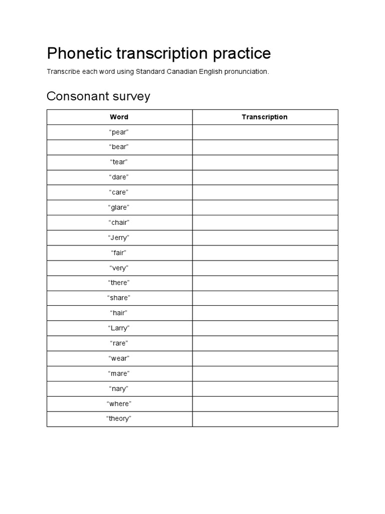 Phonetic Transcription Practice | PDF | Symbols | Philology