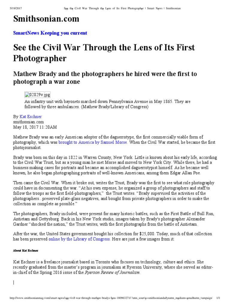 Civil War Photography by Mathew Brady | PDF | Unrest