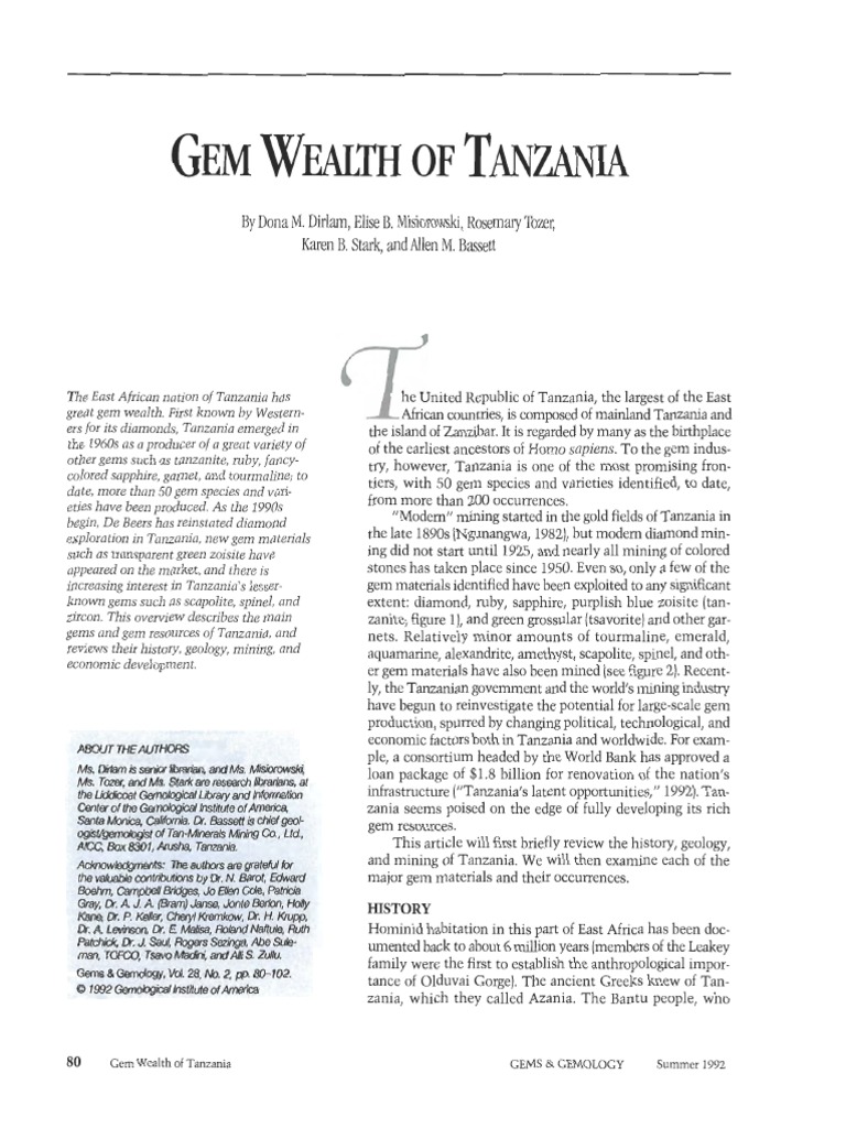 Gem Wealth of Tanzania | PDF | Gemstone | Diamond