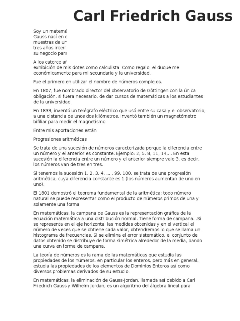 Danny Carrion (Gauss) | PDF | Objetos matemáticos | Enseñanza de matemática
