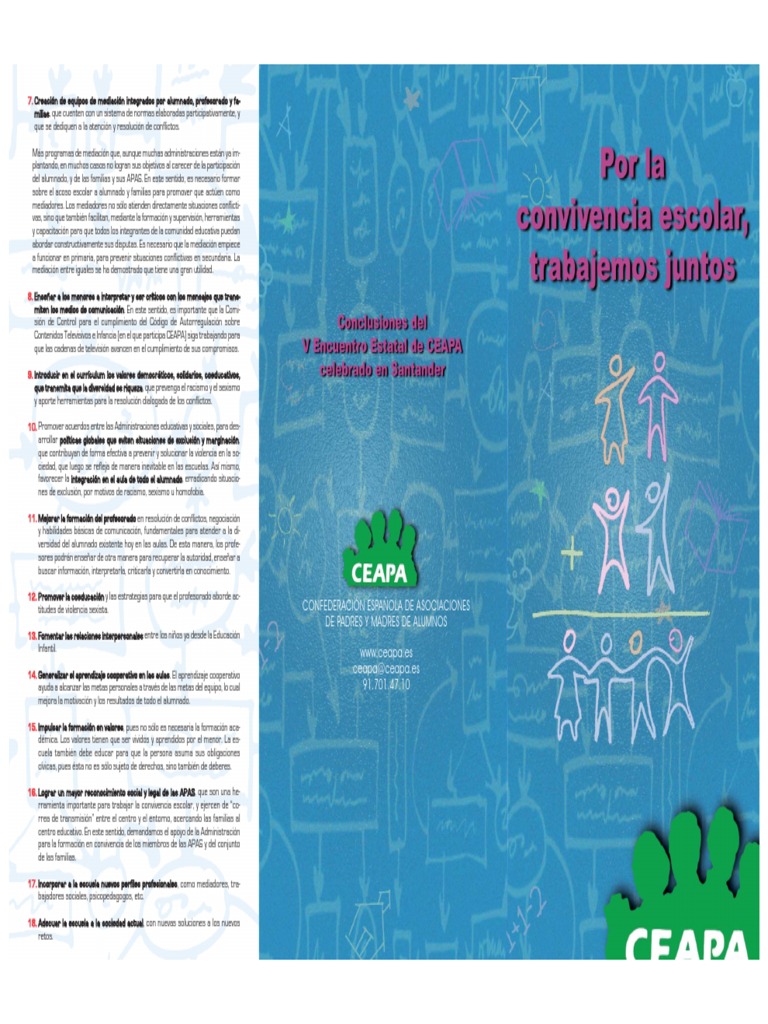 triptico convivencia escolar .pdf | Violencia | Mediación