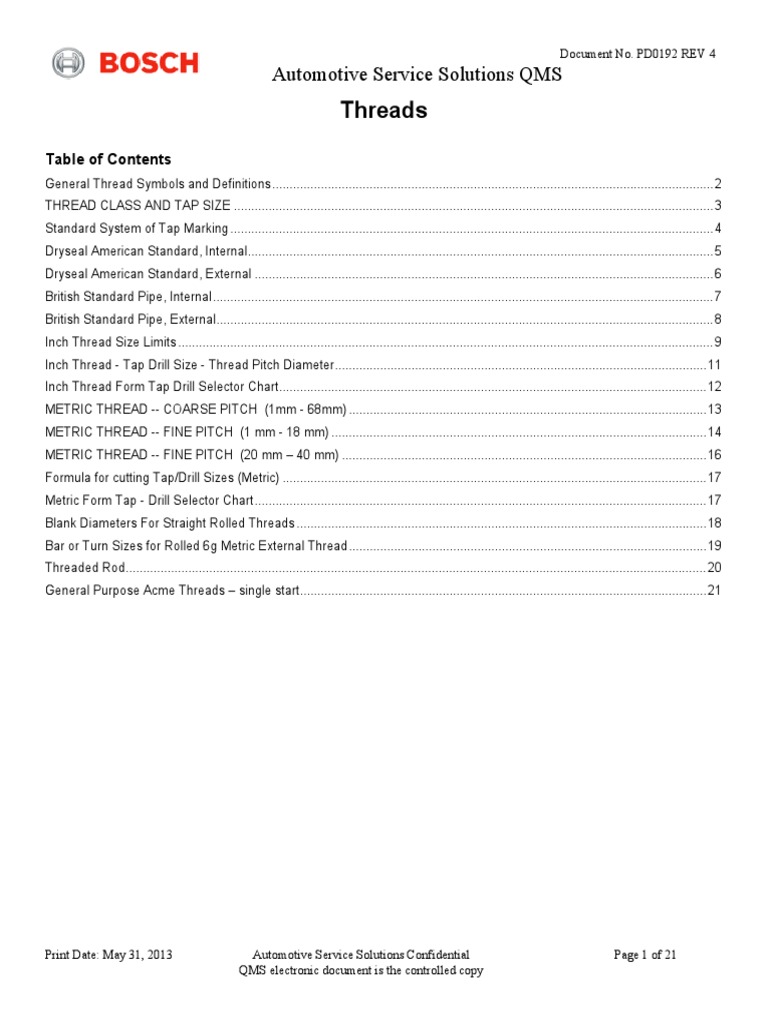 Threads Standard Reference Guide Rev4 Pdf Pdf Cutting Tools