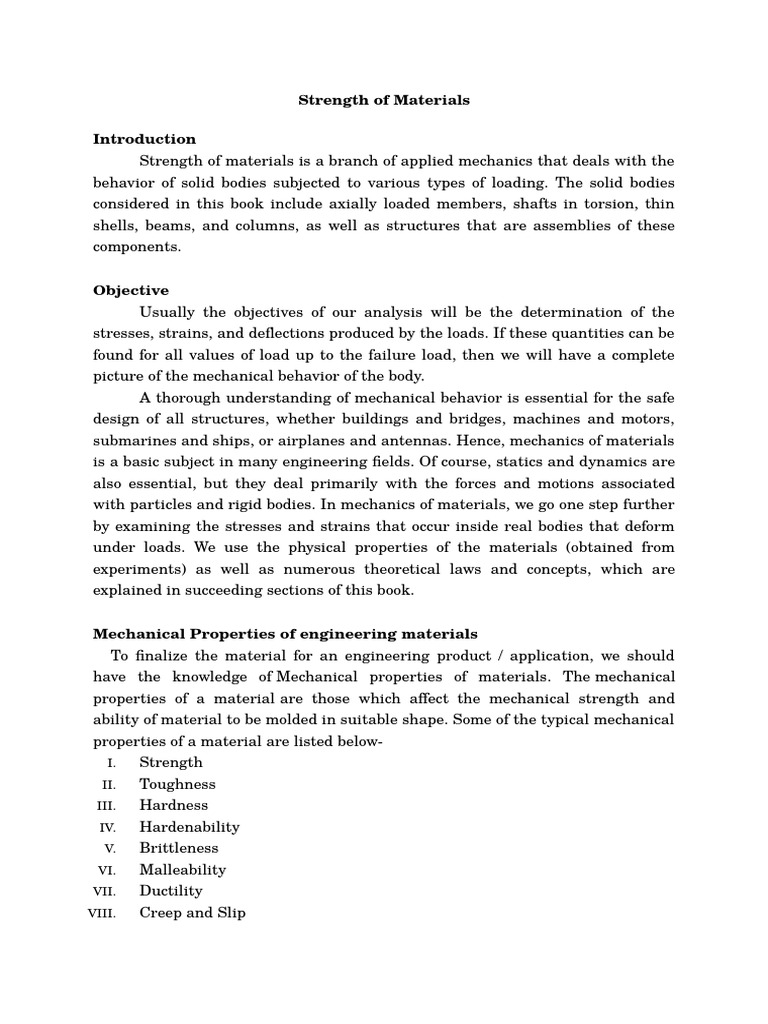 Understanding Strength of Materials | PDF | Deformation (Engineering ...