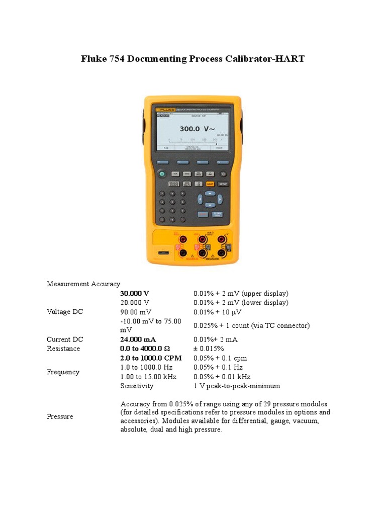 Fluke 754 Documenting Process Calibrator | PDF