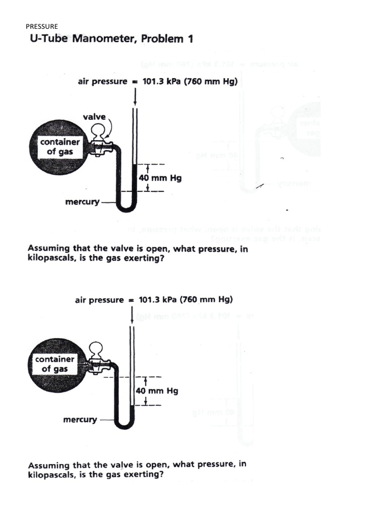 Barometer & U-Tube | PDF | Pressure Measurement | Pressure