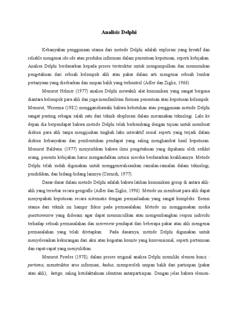 Analisis Delphi | PDF