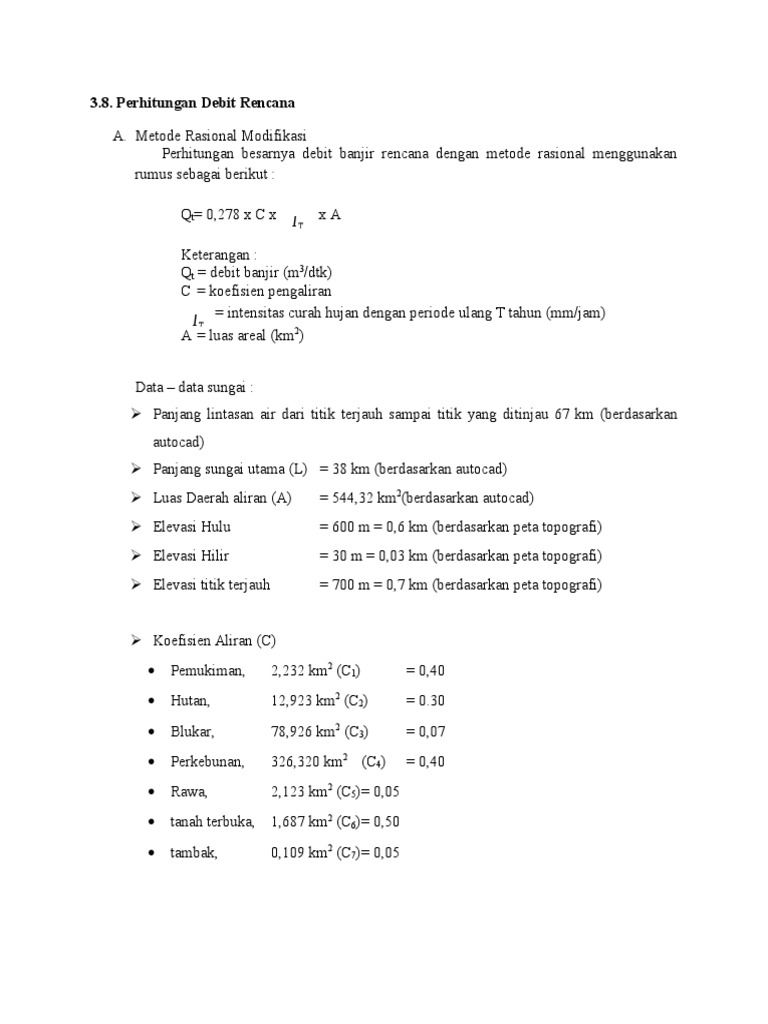 3.8 Perhitungan Debit Rencana | PDF