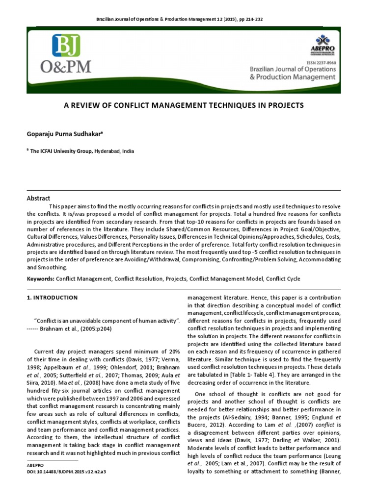 Conflict Management Construction PDF | Download Free PDF | Negotiation ...