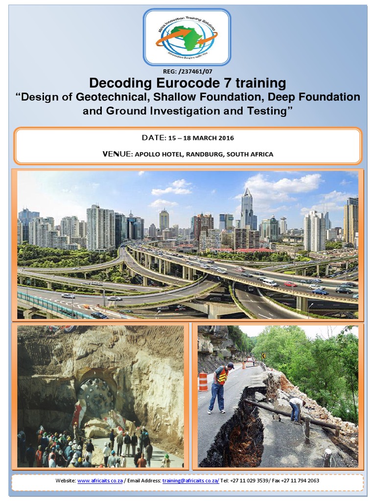 Eurocodes 7 Geotechnical Design Course Outline 2016 Sihle PDF | PDF ...