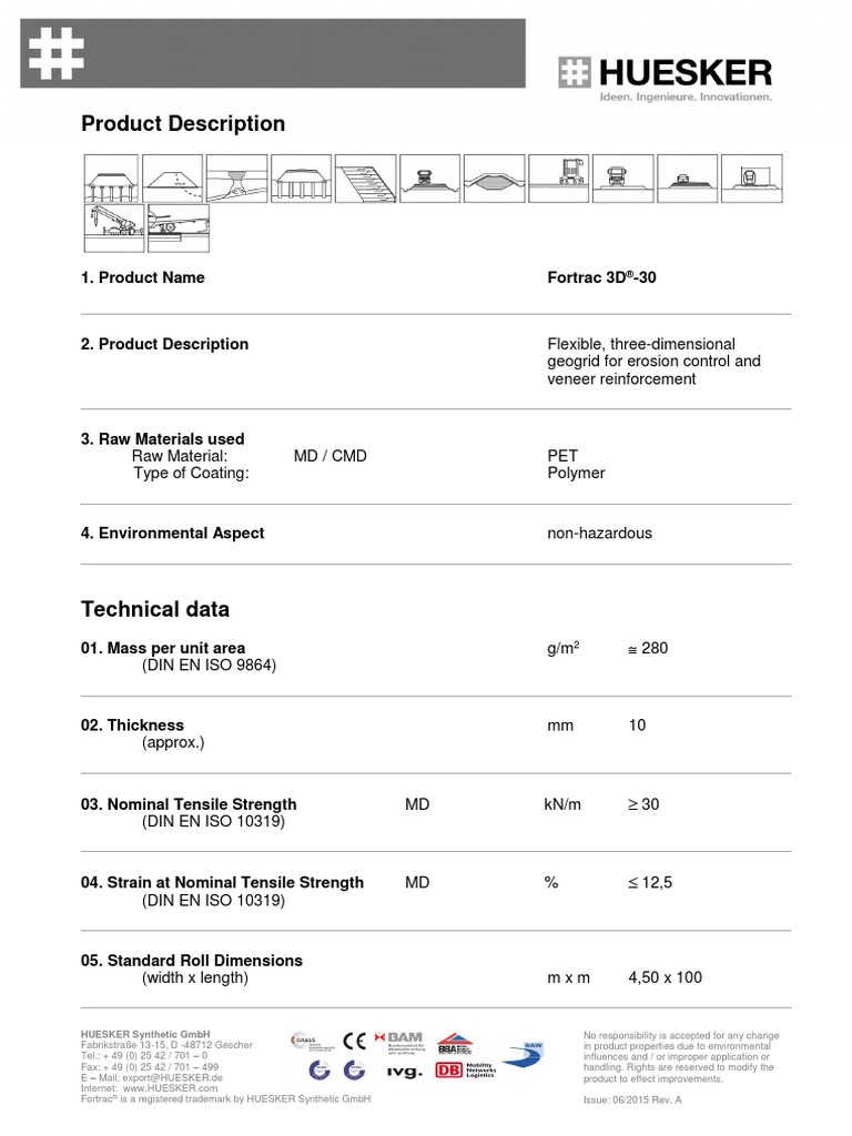 Fortrac 3D-30 - EN DS PDF | PDF | Civil Engineering | Chemistry