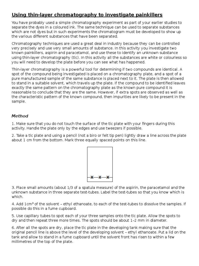 TLC Method | PDF | Thin Layer Chromatography | Chromatography