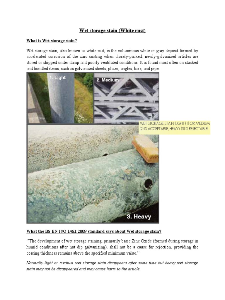 Wet storage stain.docx | Rust | Zinc