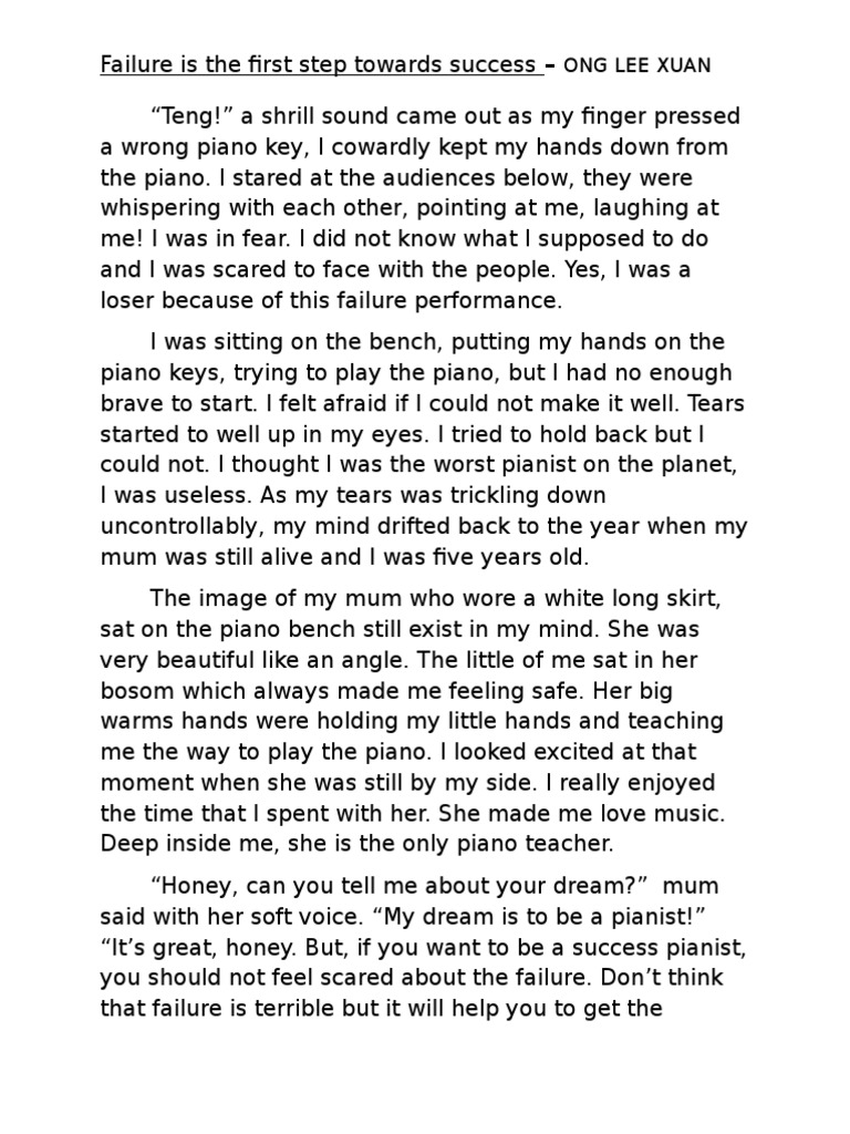 Failure Is The First Step Towards Success | PDF | Leisure