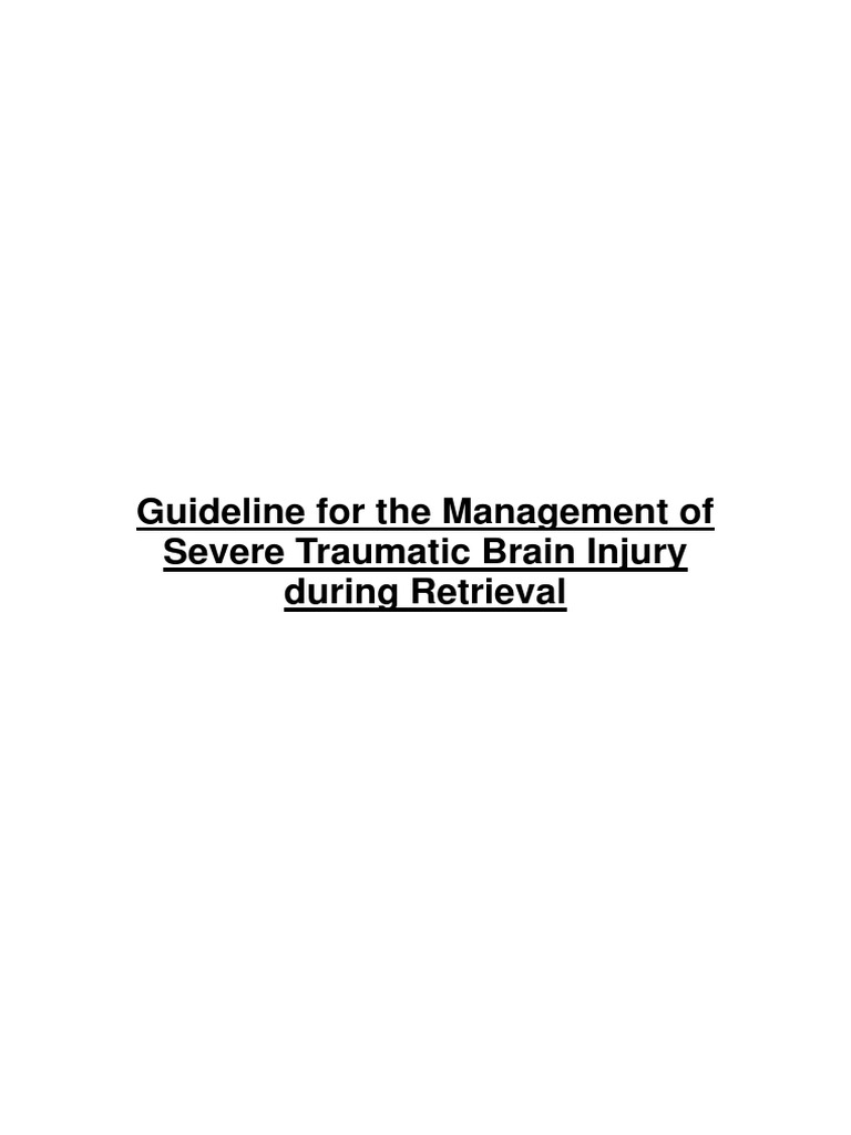 Severe TBI Management Guidelines | PDF | Traumatic Brain Injury | Major ...