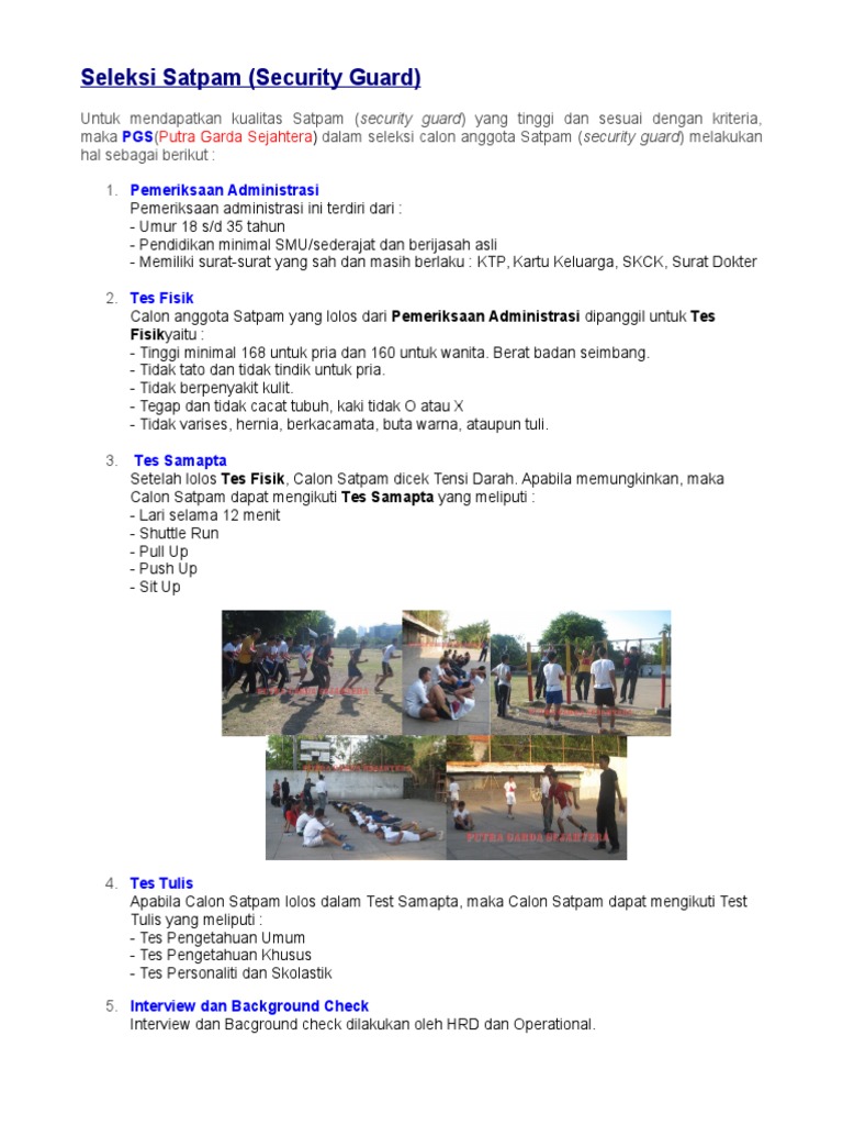 Seleksi Satpam | PDF