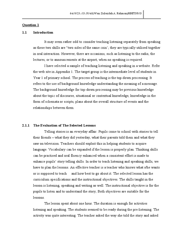 Teaching Listening & Speaking Skills | PDF | Teachers | Storytelling