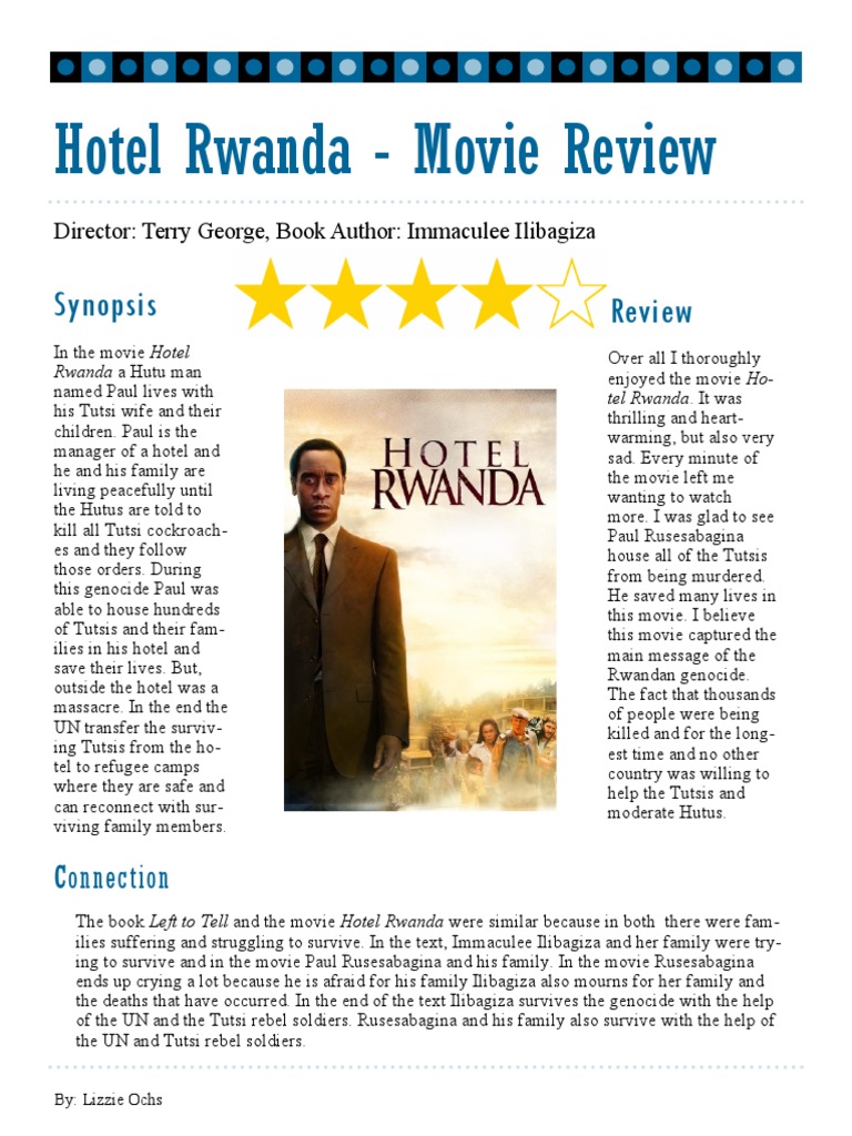 Hotel Rwanda Movie Review 2 - Final Draft | PDF | Hutu | Tutsi