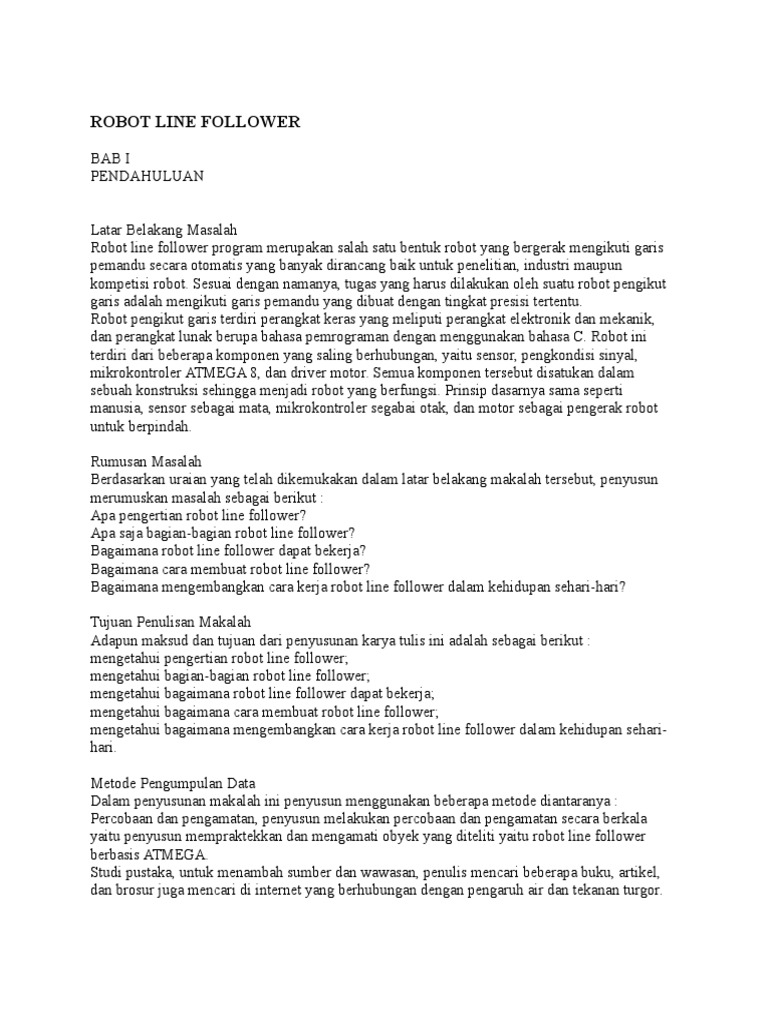 Fungsi Dan Struktur Robot Line Follower | PDF