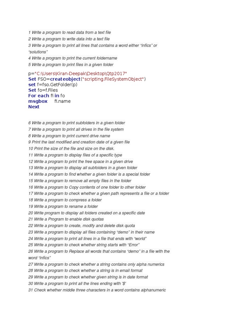 100 Advanced VBScript Sample | PDF | Computer File | Windows Registry