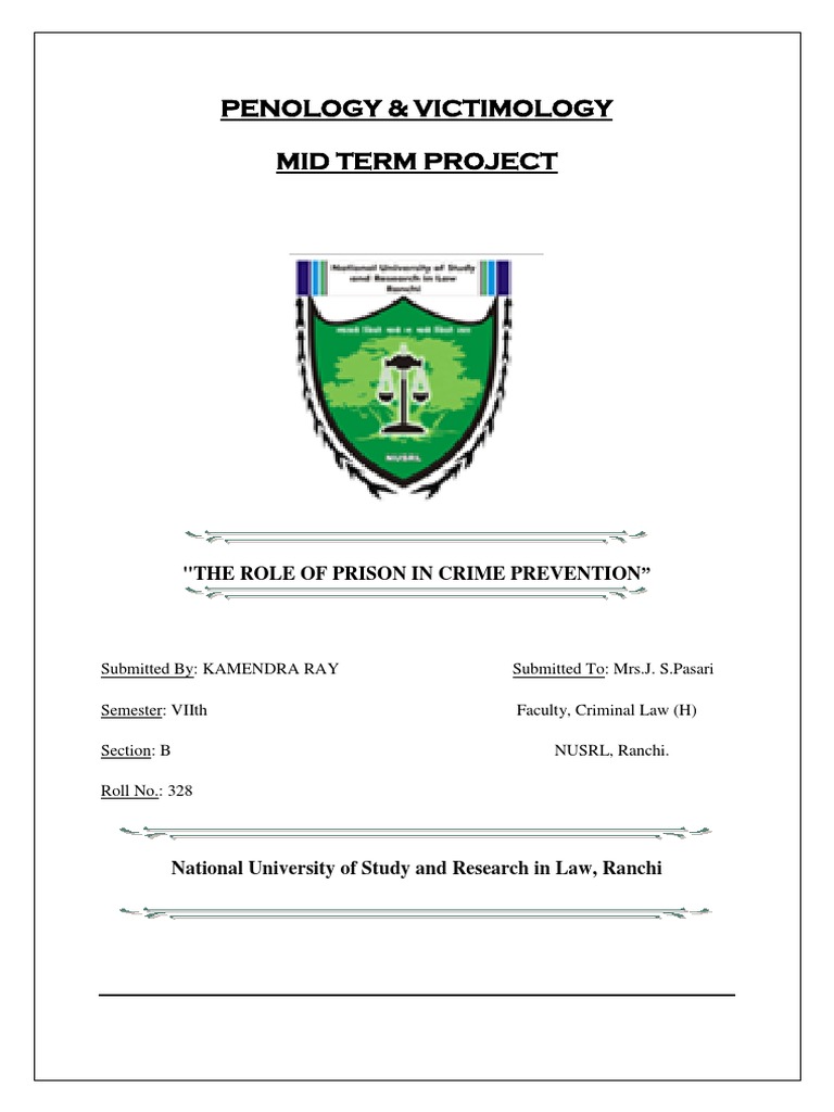 The Role of Prisons in Crime Prevention: An Analysis of the Objectives ...