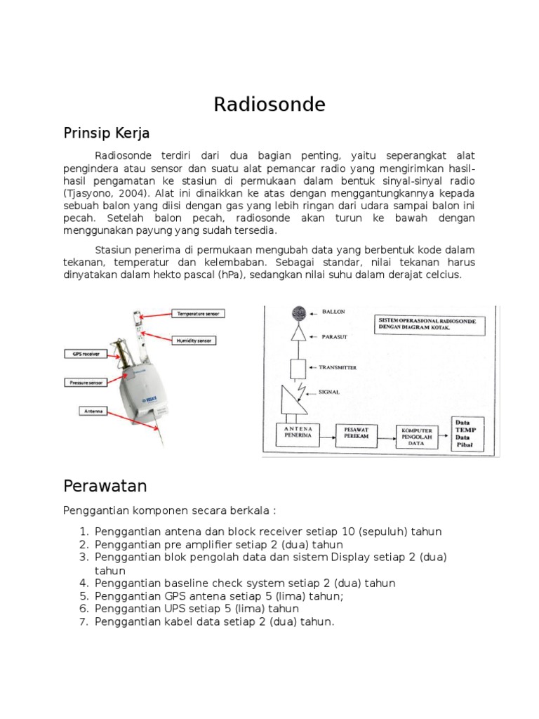Prinsip dan Perawatan Radiosonde | PDF | Komputer | Teknologi & Rekayasa