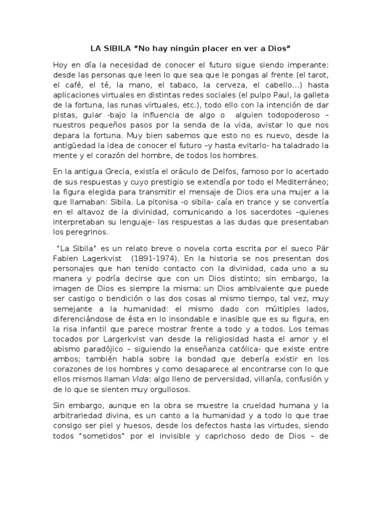 La Sibila | PDF | Religión y creencia