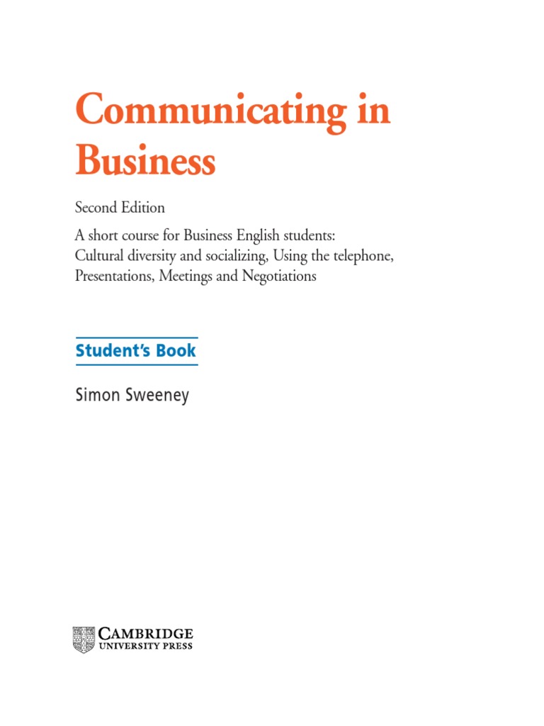 Communicating in Business: Student's Book | PDF | Human Communication ...