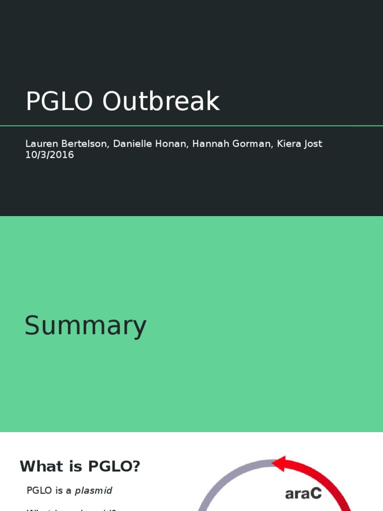 Pglo Powerpoint 1 | PDF | Green Fluorescent Protein | Plasmid