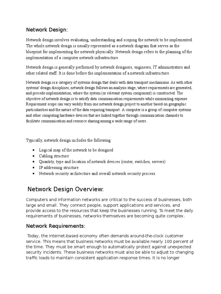 Network Design | PDF | Local Area Network | Computer Network