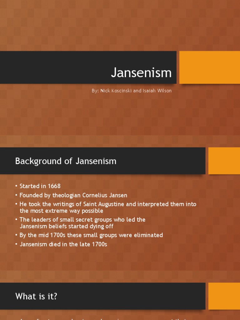 Jansenism Presentation Pdf Predestination Catholic Church
