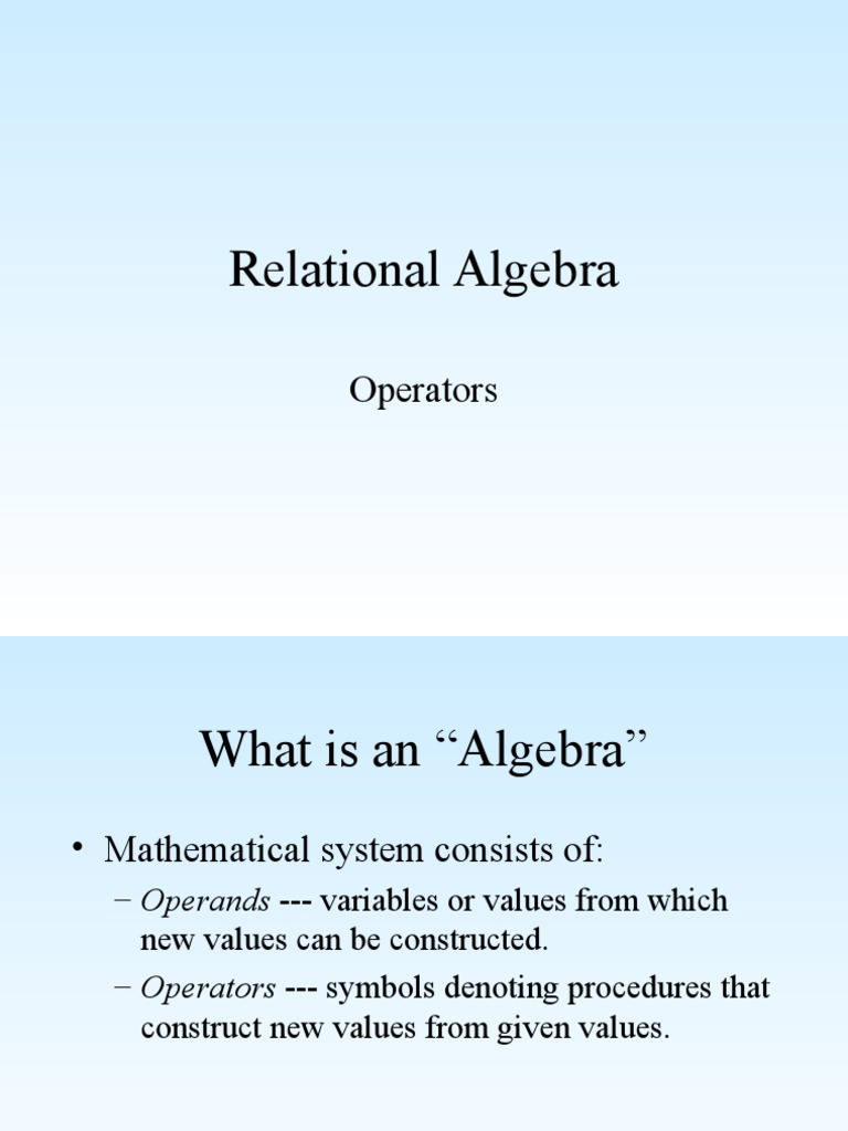 Relational Algebra | PDF | Relational Model | Computer Programming