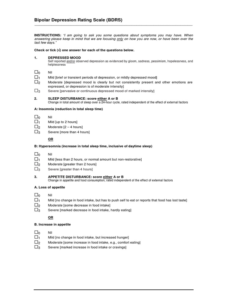 Assessing Depressive Symptoms in Bipolar Disorder: An Analysis of the ...