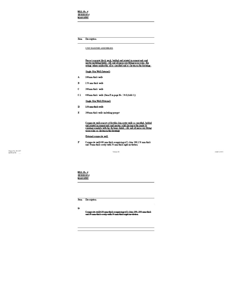 Bill No. 4 Division 4 Masonry | Download Free PDF | Masonry | Building