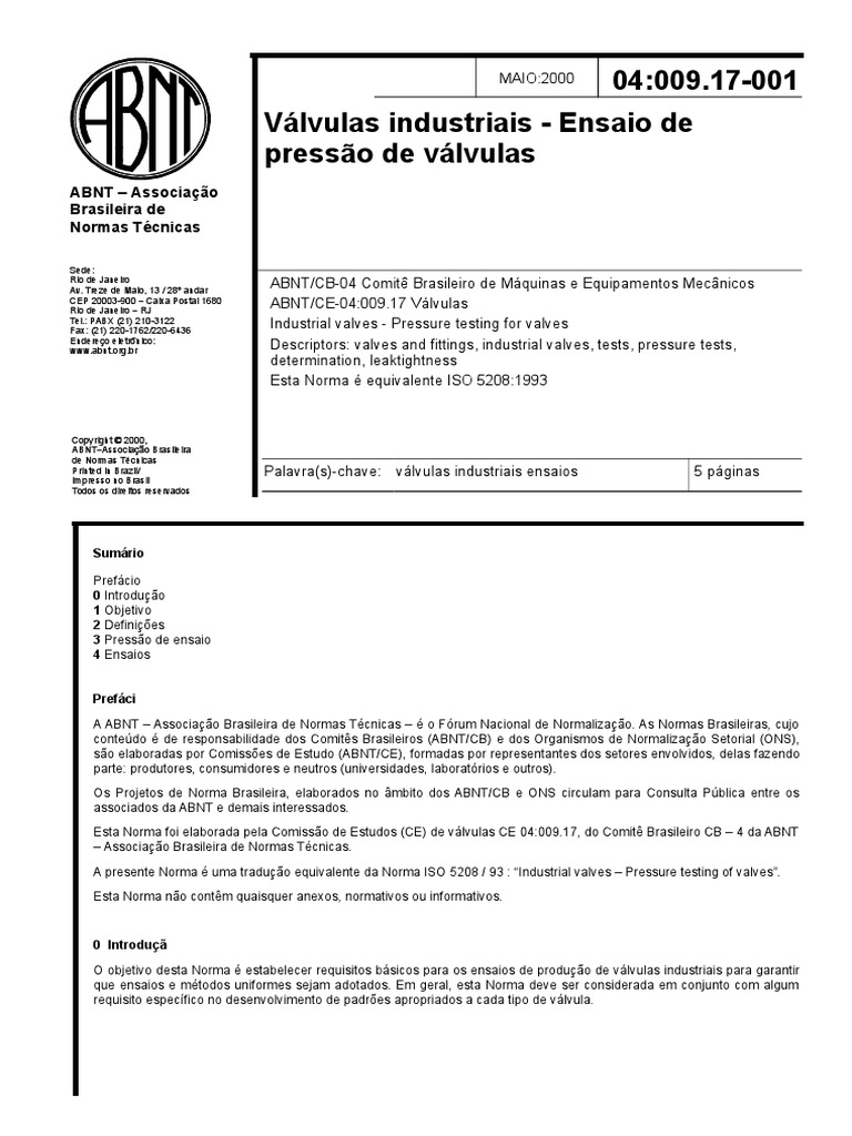 Iso 5208 | PDF | Óleo de motor | Pressão