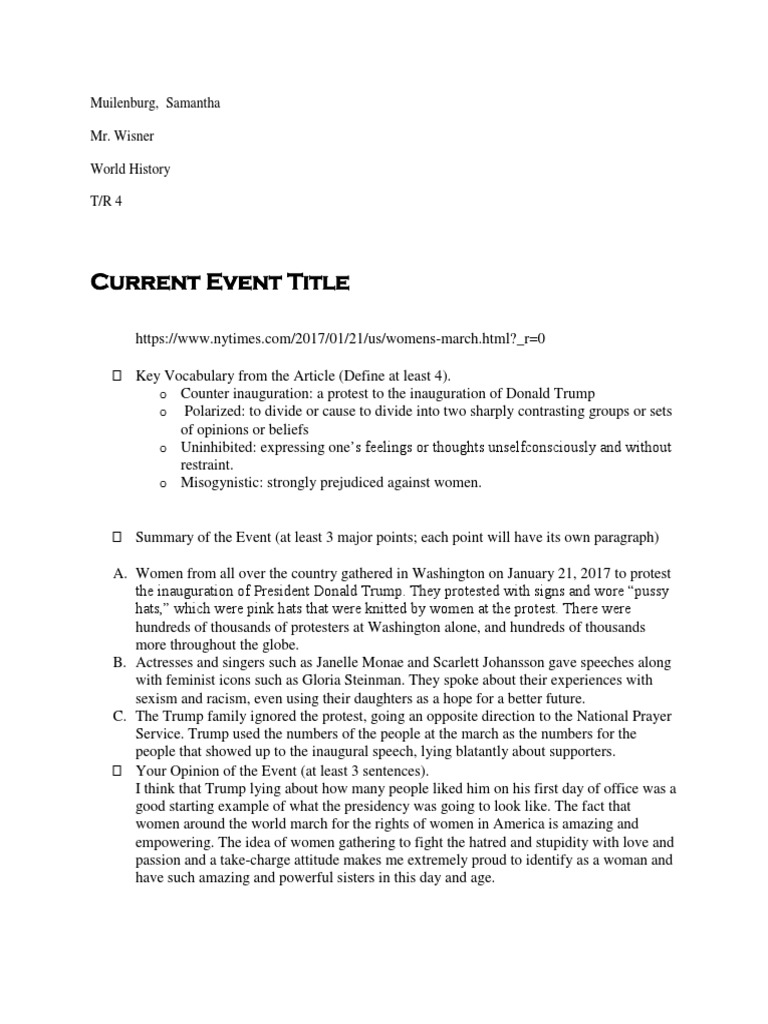 Current Event Template - 2016 - 2017 1 | PDF | Human Rights ...